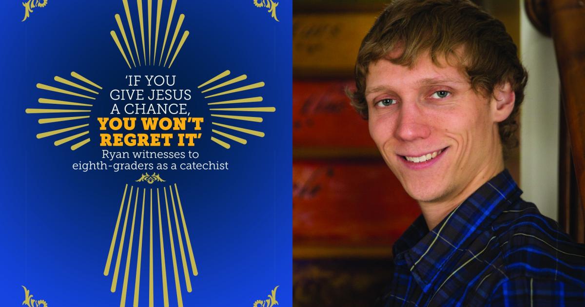 Ryan witnesses to eighth-graders as a catechist | Faith Magazine